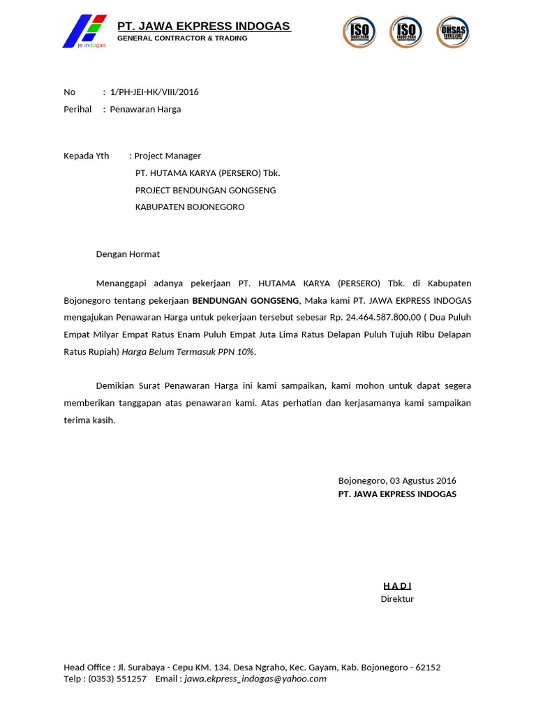 Surat Penawaran | PDF