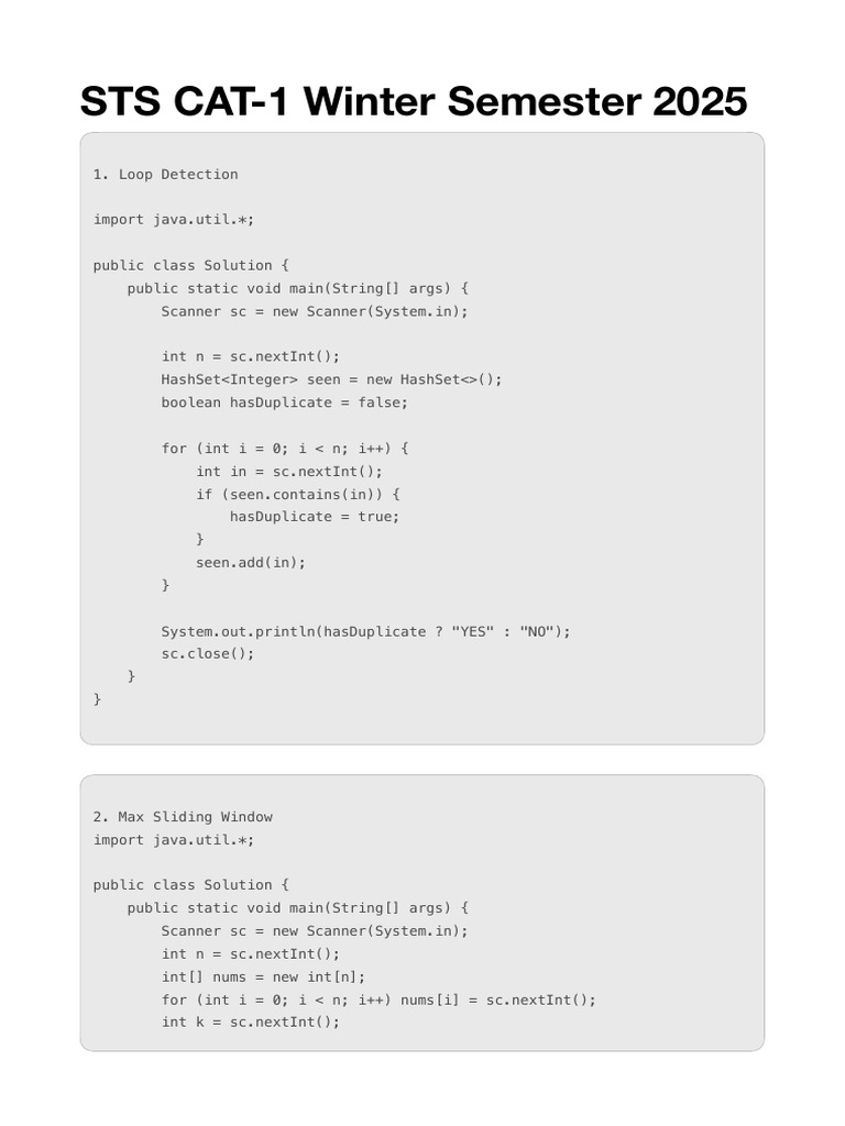 STS CAT-1 Winter Semester 2025 | PDF | Computer Engineering | Computer Programming