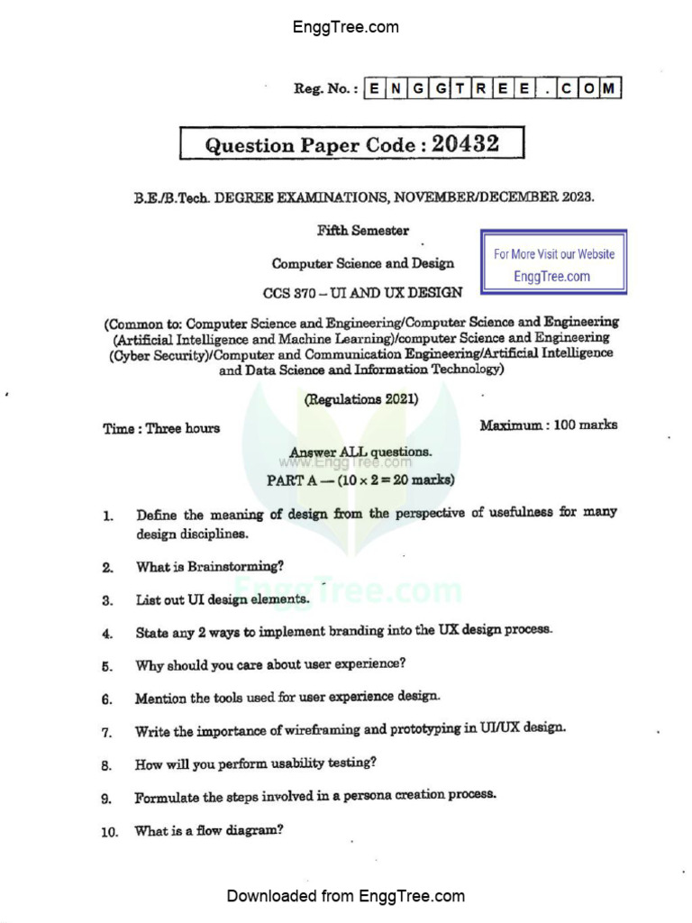CCS370 UI and UX Design Nov Dec 2023 Question Paper Download | PDF CCS370 UI and UX Design Nov Dec 2023 Question Paper Download | PDF