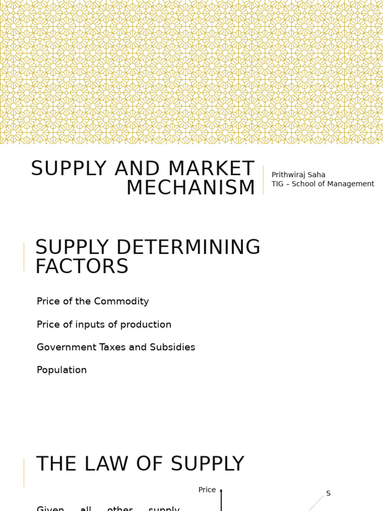 Supply and Market Mechanism Lecture Slides | PDF | Elasticity ...