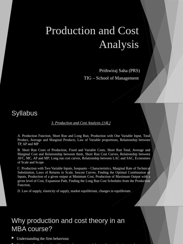 Production and Cost Analysis Overview | PDF | Unemployment | Average Cost
