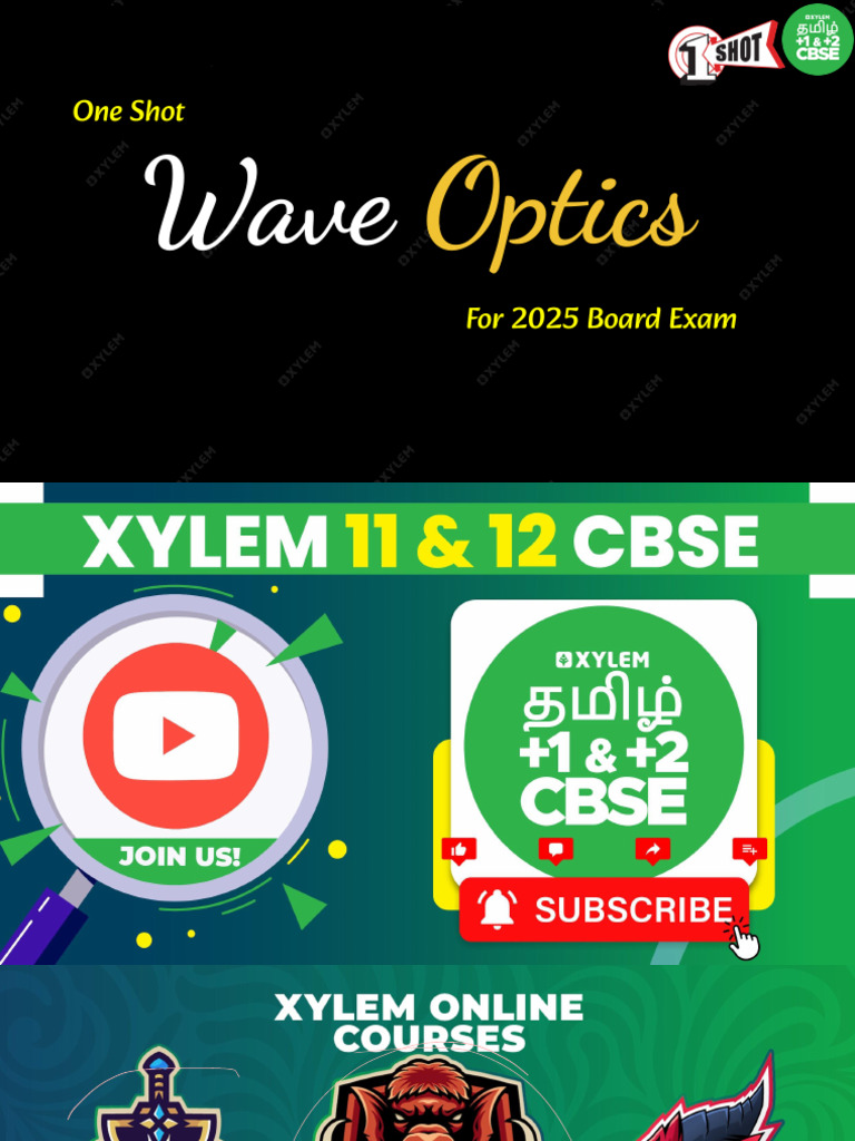 Notes - Physics - Wave Optics - One Shot | PDF | Diffraction | Optics