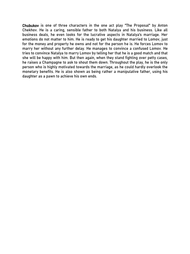 Chubukov: The Manipulative Father | PDF