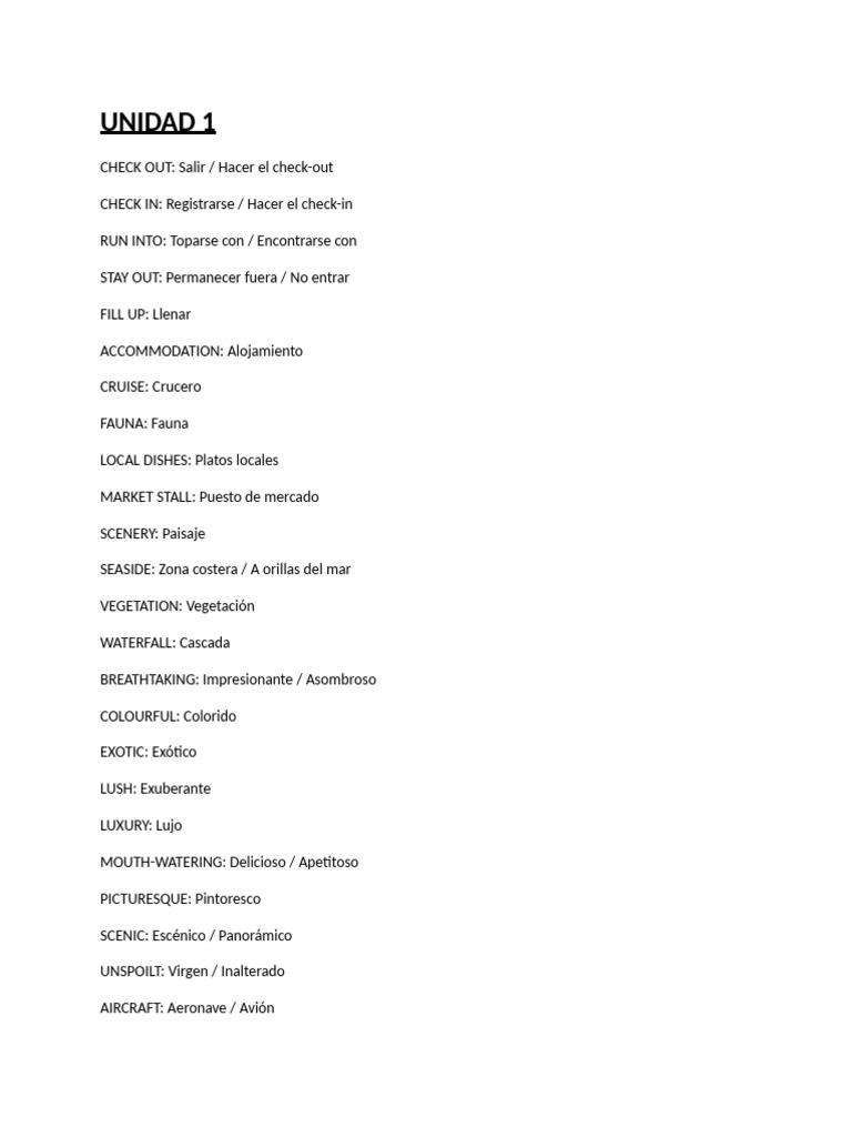 Vocabulario Inglés Valido Ii | PDF