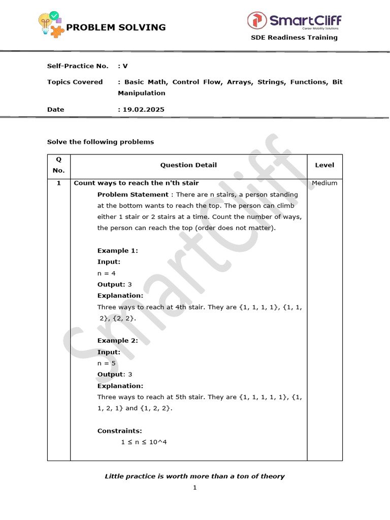 Self-Practice - Problem Solving - Day 05 | PDF | Computer Programming | Applied Mathematics