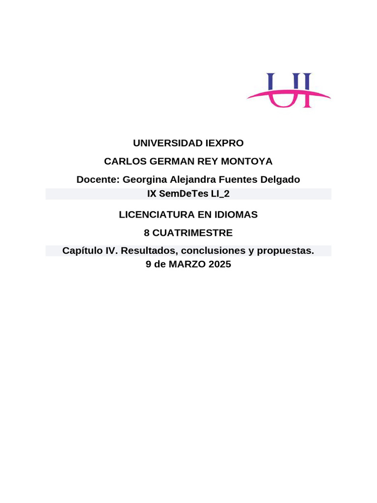 ACT.15 - CARLOS GERMAN REY MONOTOYA - Capítulo IV. Resultados ...