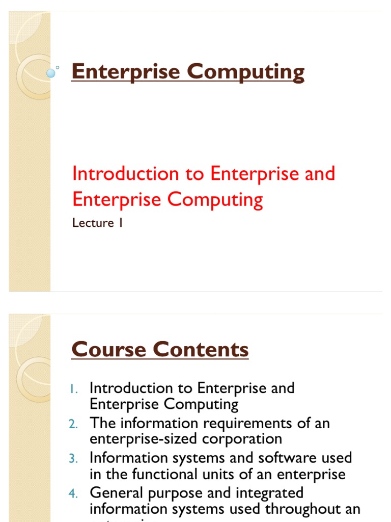 Introduction To Enterprise and Enterprise Computing | PDF | Social ...
