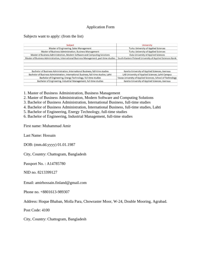 Application Form | PDF