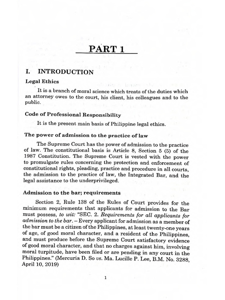 CHAPTER 1 - Basic Legal and Judicial Ethics | PDF