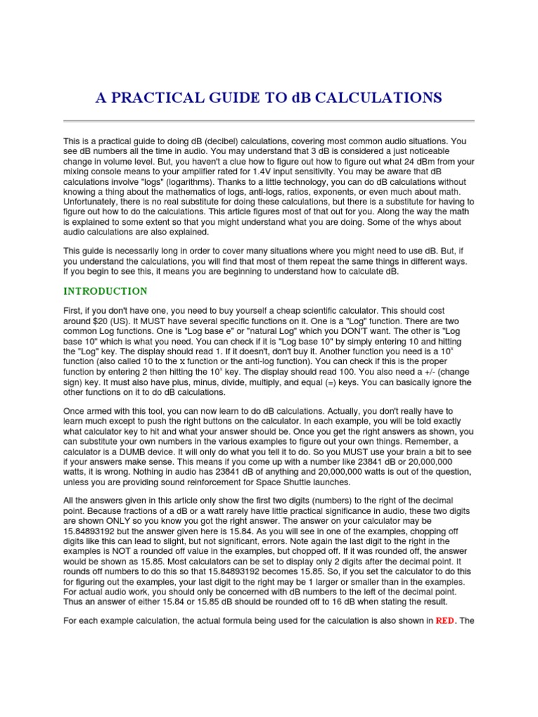 DB Calculations | PDF | Teaching Methods & Materials | Computers