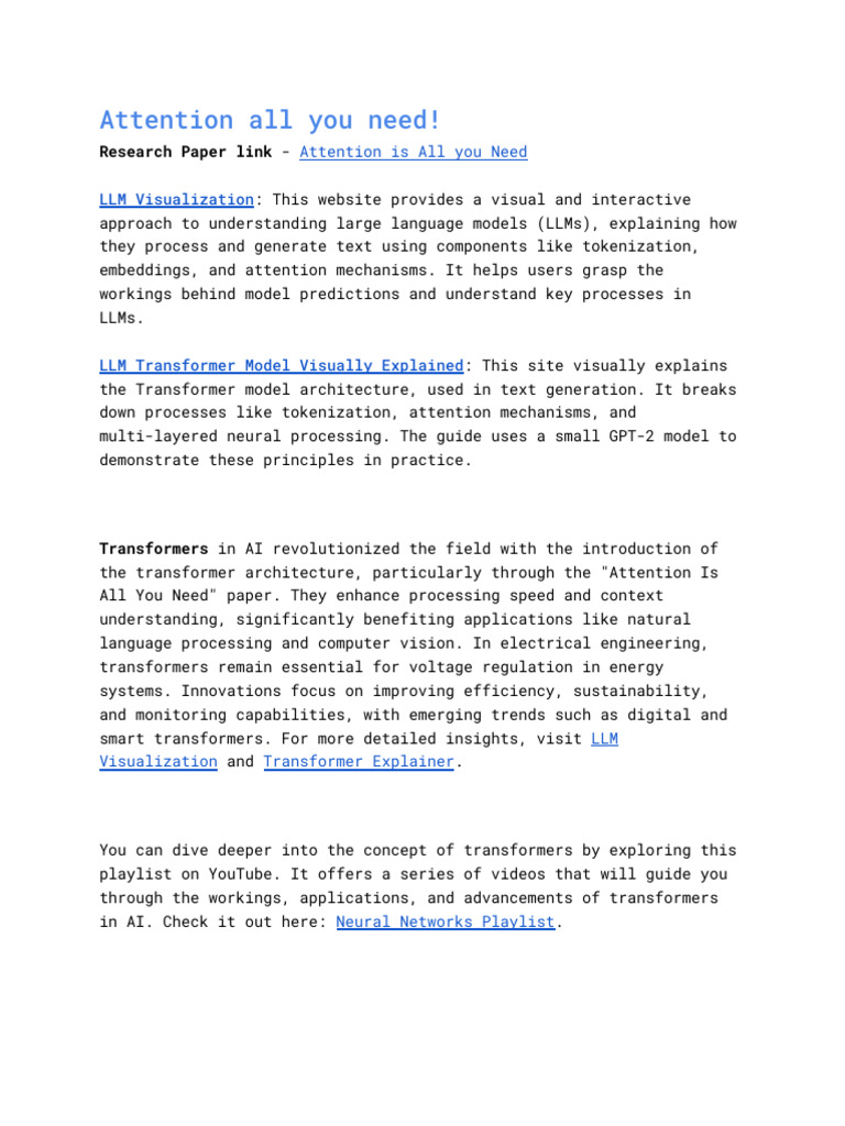 Attention All You Need!: Research Paper Link | PDF