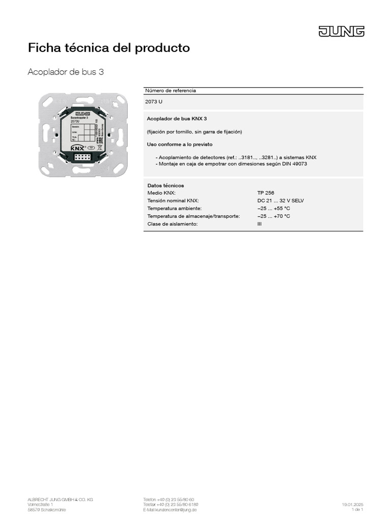 Acoplador de bus KNX 3 - Ficha técnica | PDF