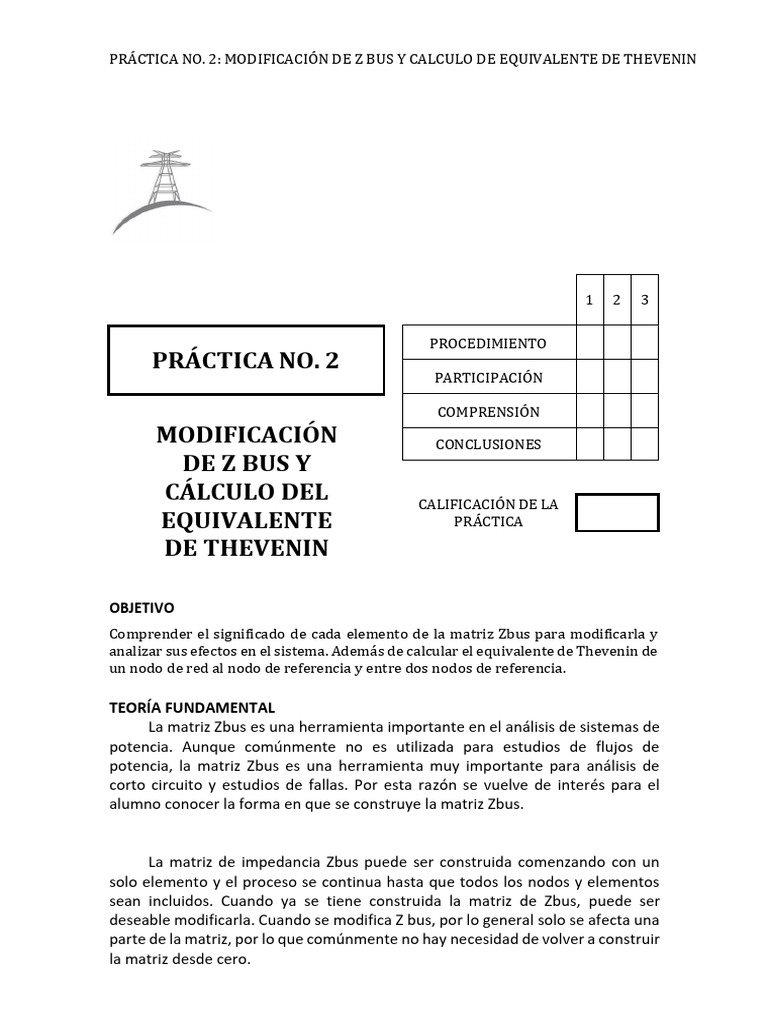 Modificación de Z Bus y Thevenin | PDF | Matriz (Matemáticas)