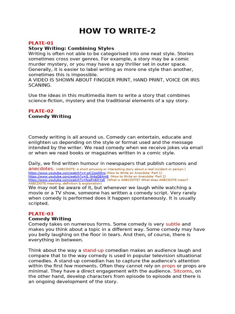 HOW TO WRITE-2 | PDF | Comedy | Jokes