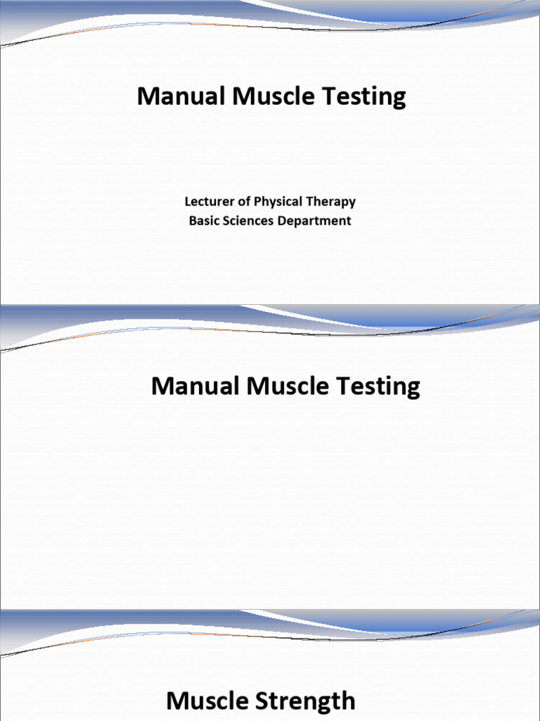 Manual Muscle Testing Overview | PDF | Vertebra | Vertebral Column