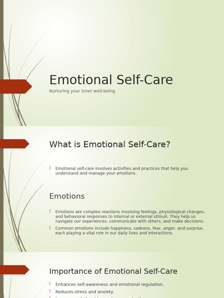 Emotional Self-Care Group 8 | PDF | Emotions | Mental Health