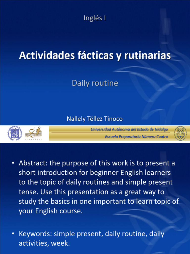 Rutinas Diarias para Niños de Preescolar | PDF