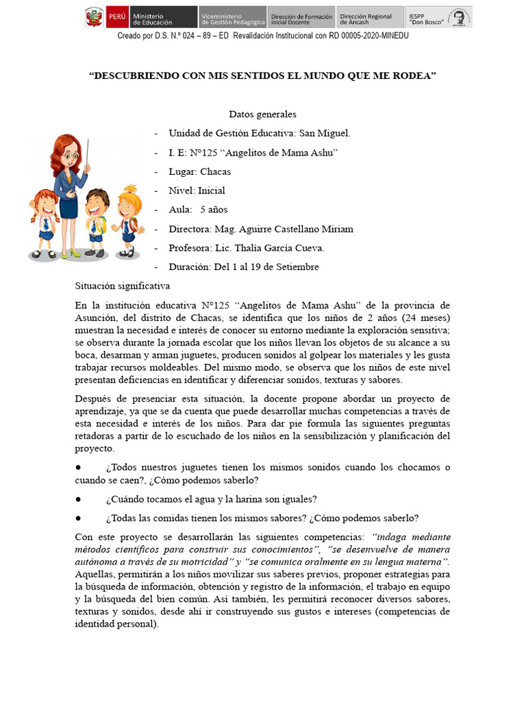 DESCUBRIENDO CON MIS SENTIDOS EL MUNDO QUE ME RODEA | PDF