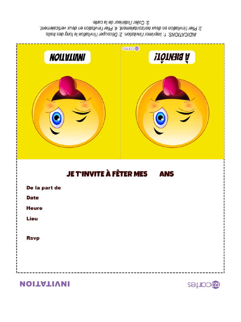 invitation-anniversaire-smiley-2 (1) | PDF