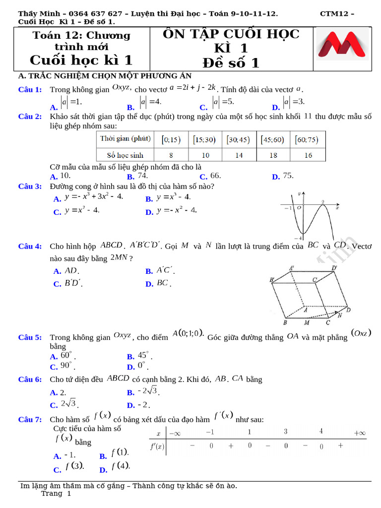 CTM12 HK1 de 1 GV | PDF