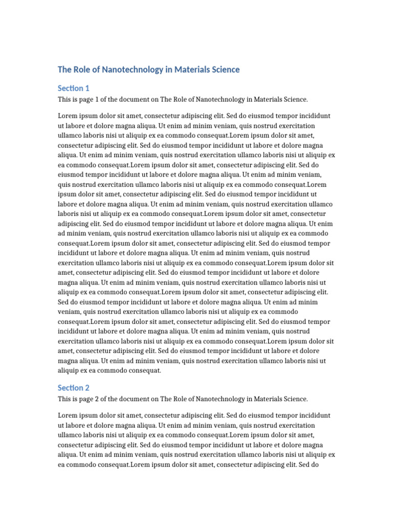 The Role of Nanotechnology in Materials Science | PDF