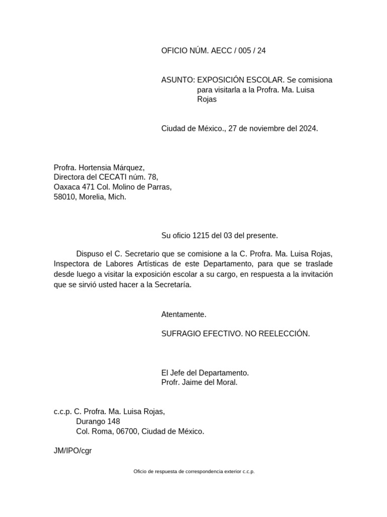 Oficio de Respuesta 2 | PDF