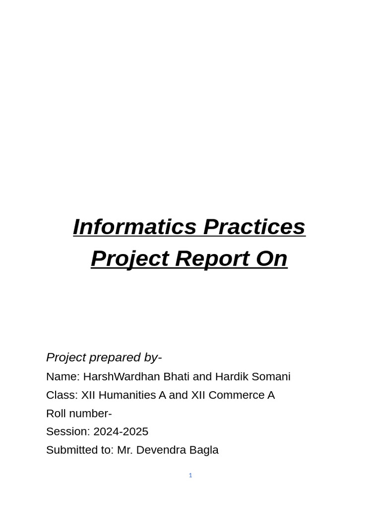 Informatics Practices | PDF