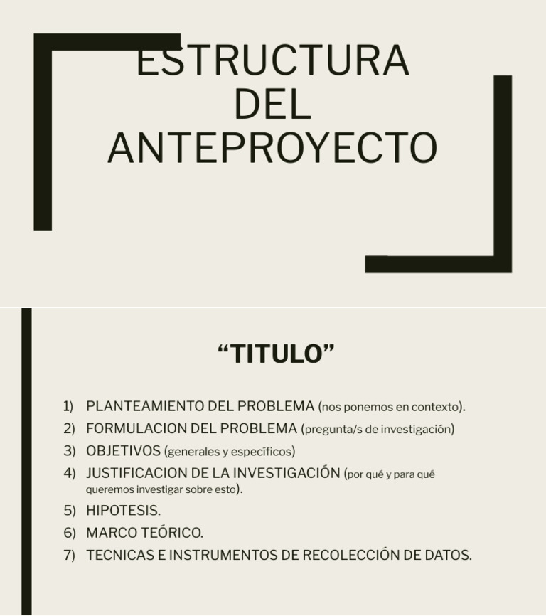 Estructura Del Anteproyecto | PDF