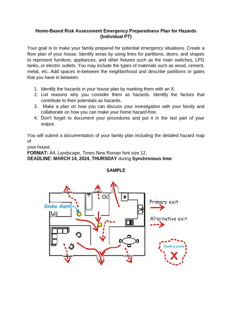 Home Based Assessment and Emergency Preparedness Plan For Hazards | PDF