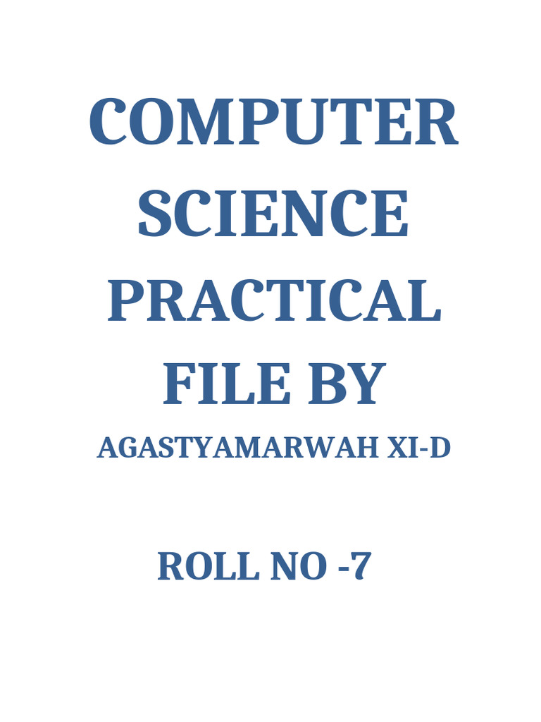 Cs Practiical-Merged PDF | PDF | Computer Programming | Computing