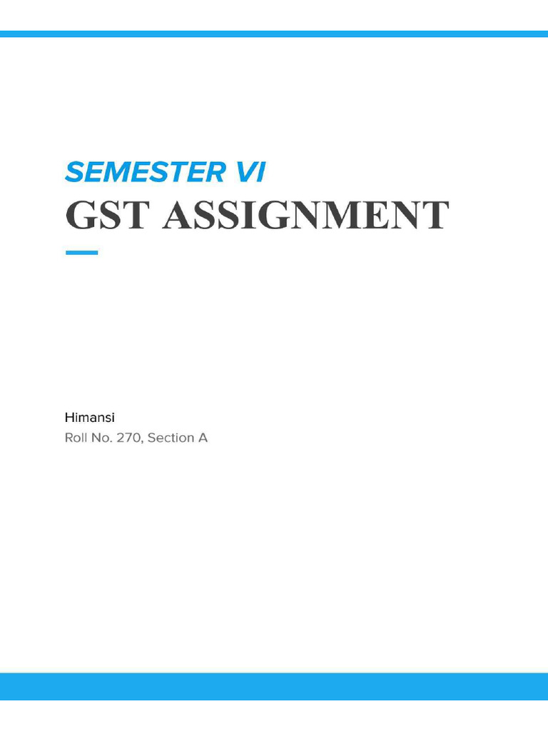 270_GST Assignment_A | PDF