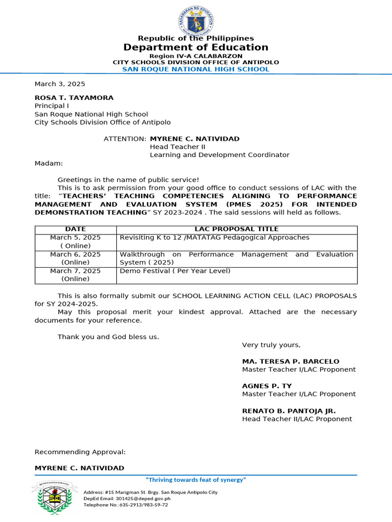 LAC-PROPOSAL-FILIPINO-DEPARTMENT-SERIES, 2025 ito | PDF | Teachers ...