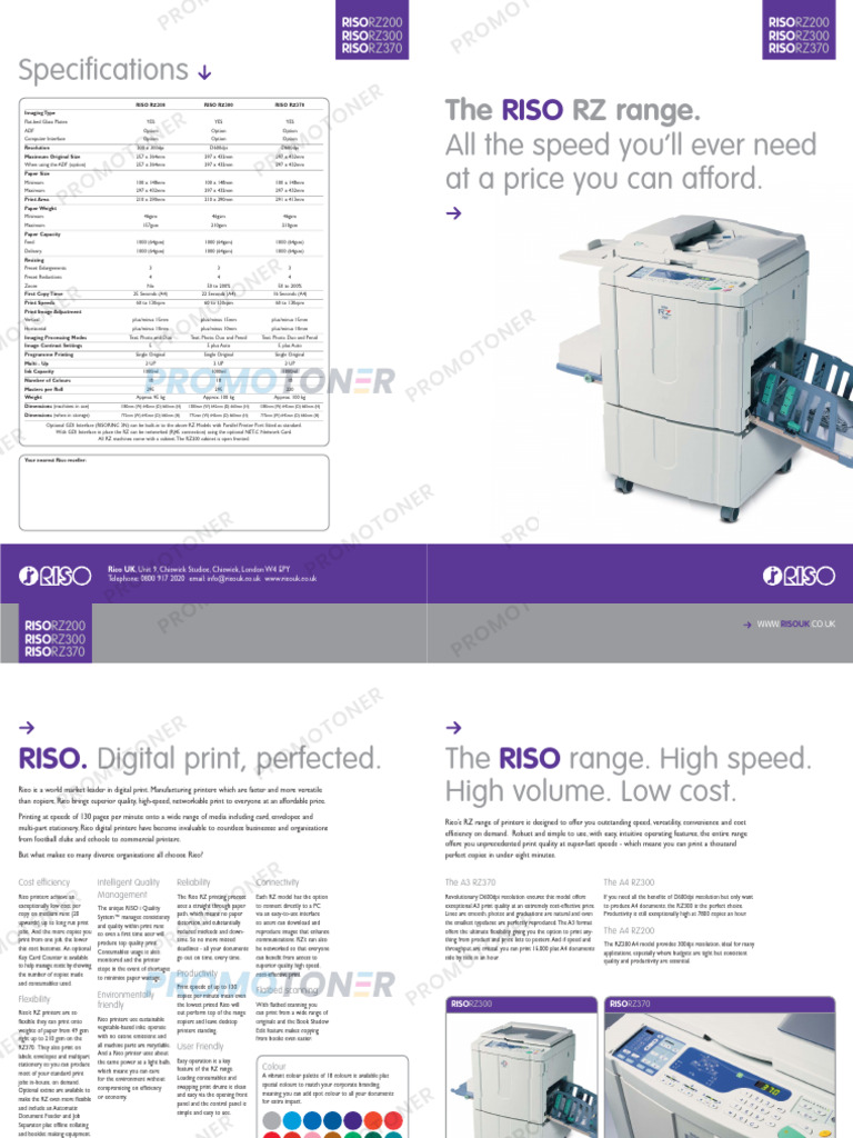 Riso RZ200 Information | PDF | Printer (Computing) | Office Equipment