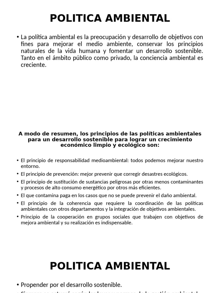 Politica Ambiental | PDF | Sustentabilidad | Business