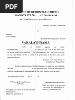 Vakalatnama Format for Court Proceedings | PDF