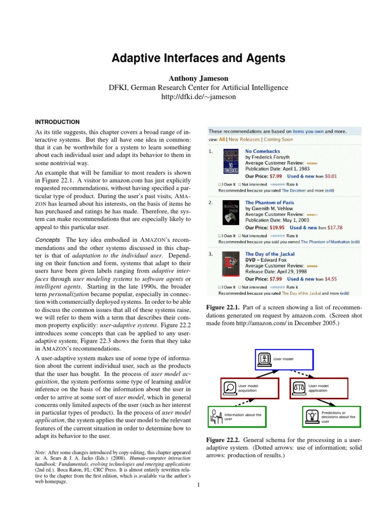 Adaptive Interfaces and Agents | PDF | Web Search Engine | Usability