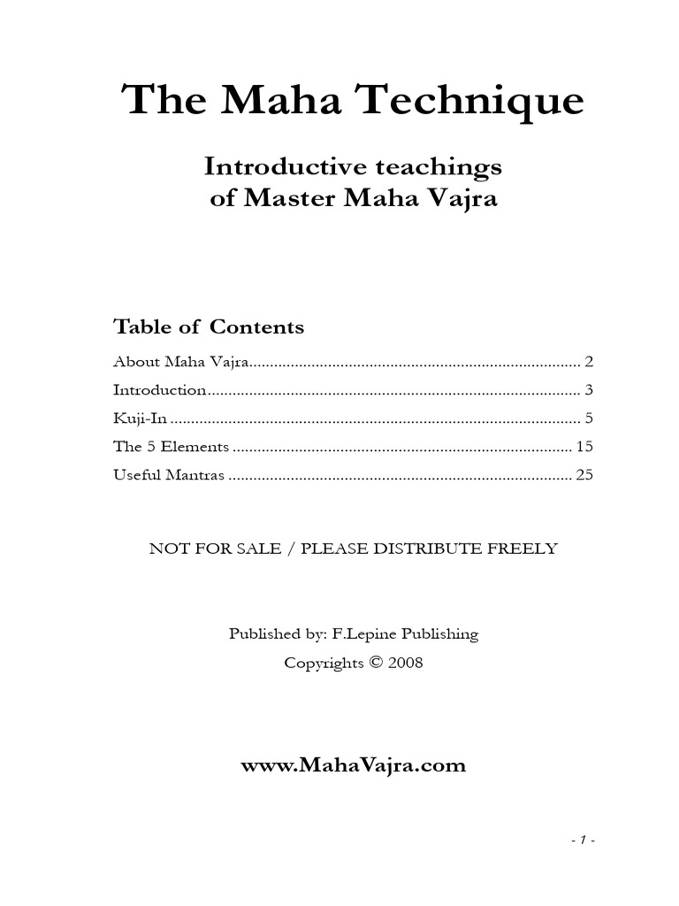 MAHA Technique | PDF