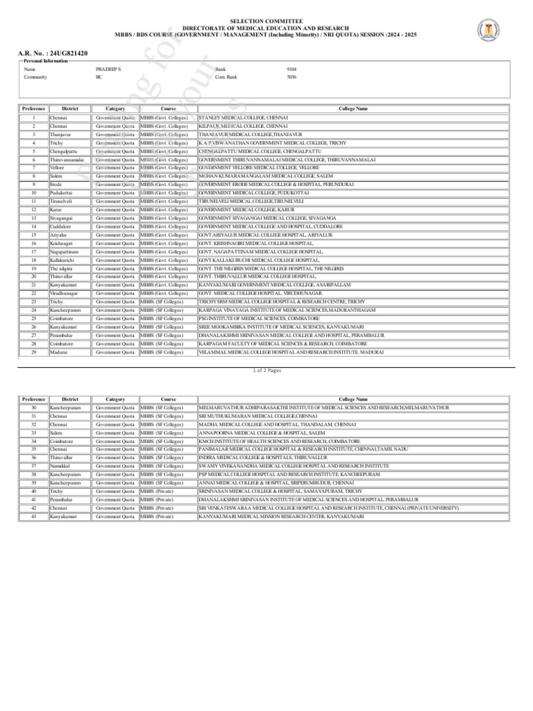 24ug821420 Choice List | PDF