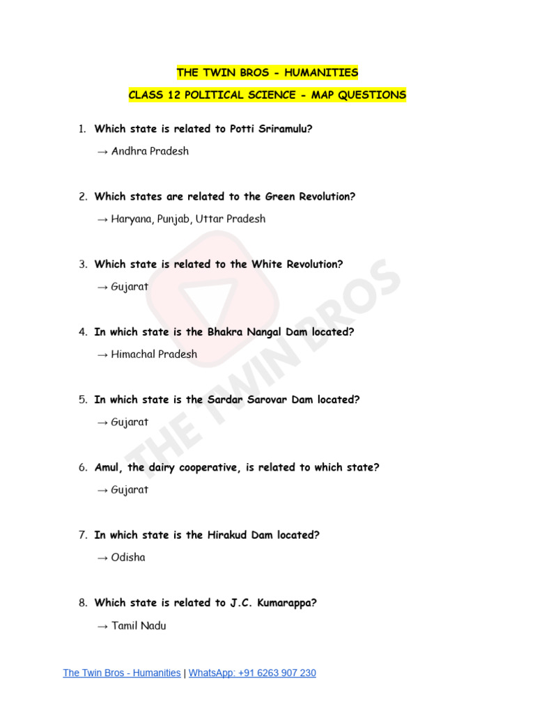 Map Class 12 Political Science | PDF | Indian National Congress ...