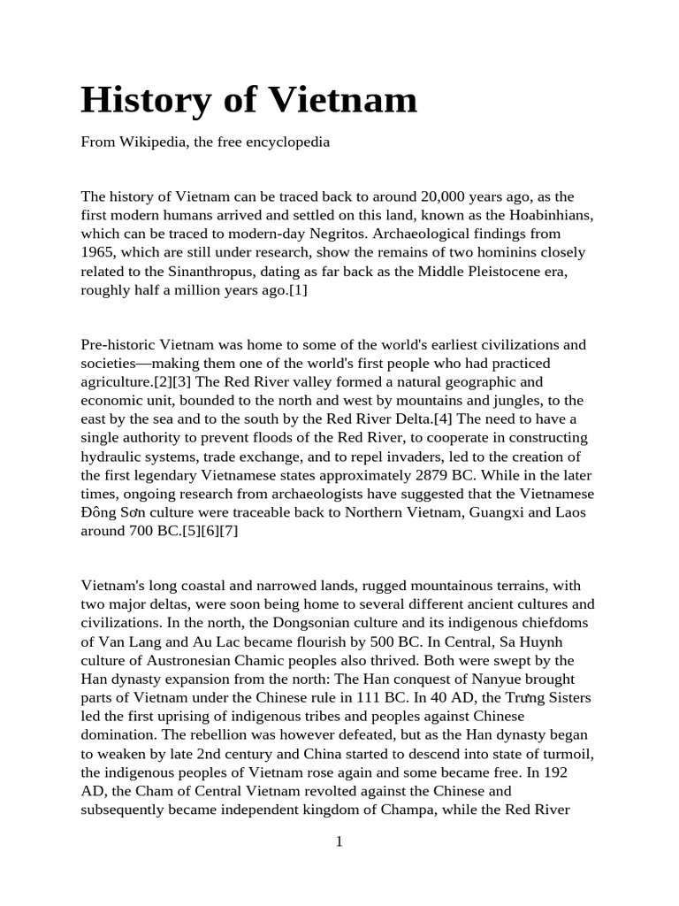 Vietnam's Rich Historical Timeline | PDF | Vietnam