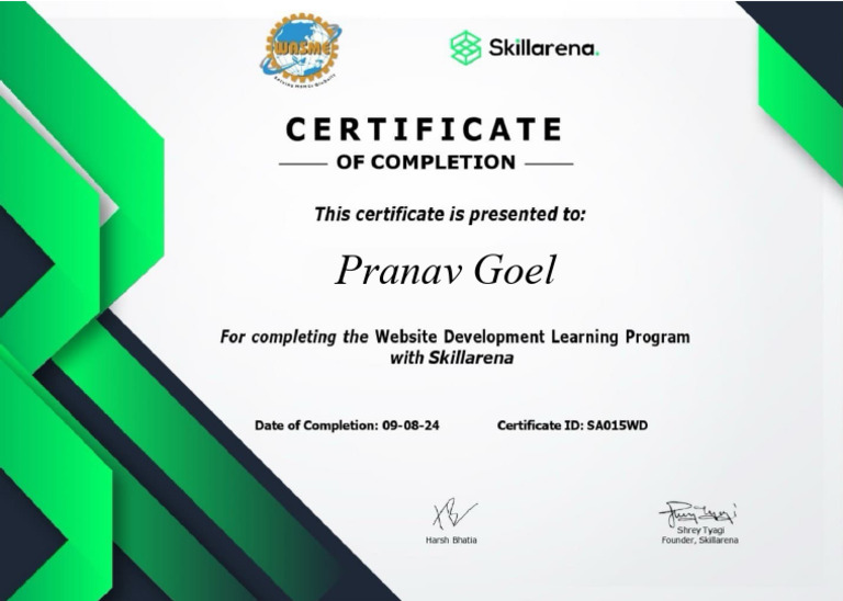 CertificateOfCompletion Pranav | PDF
