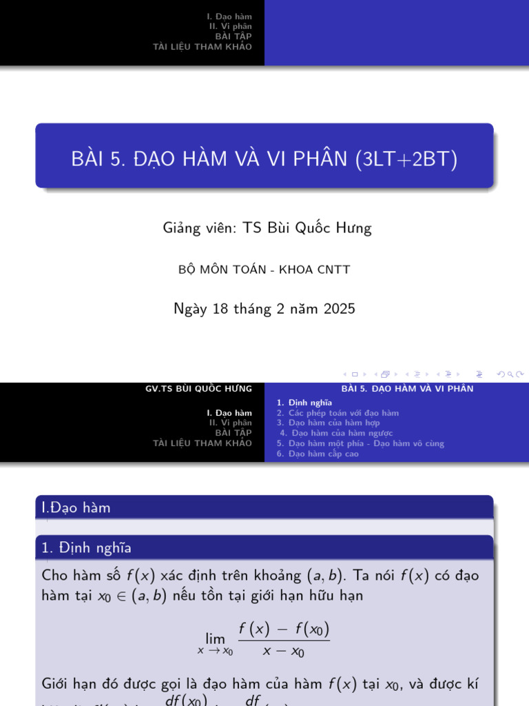 Bai 5 - Dao Ham | PDF