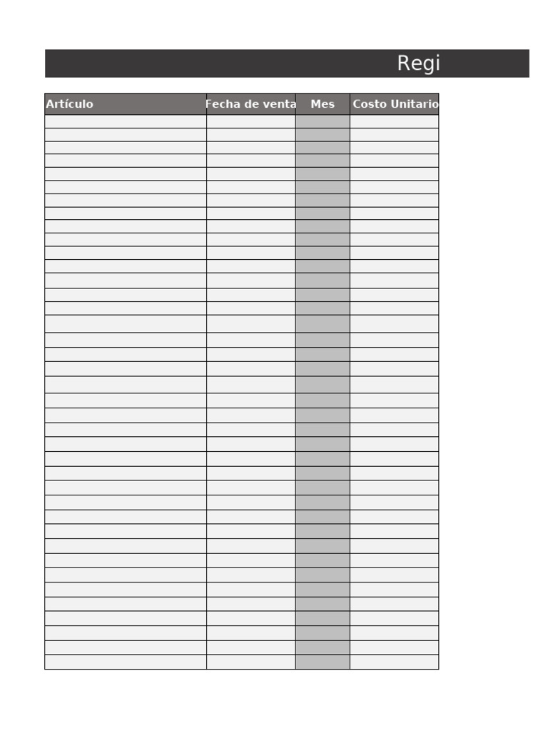 Control de Ventas (Plantilla) | PDF