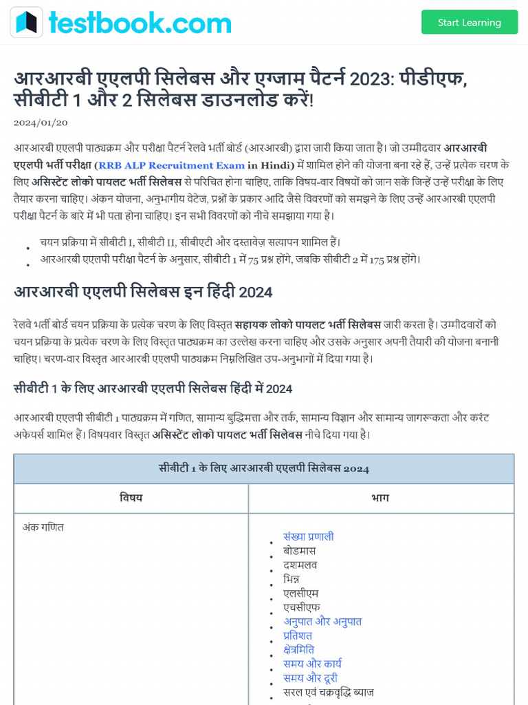 RRB Alp Syllabus and Exam Pattern | PDF