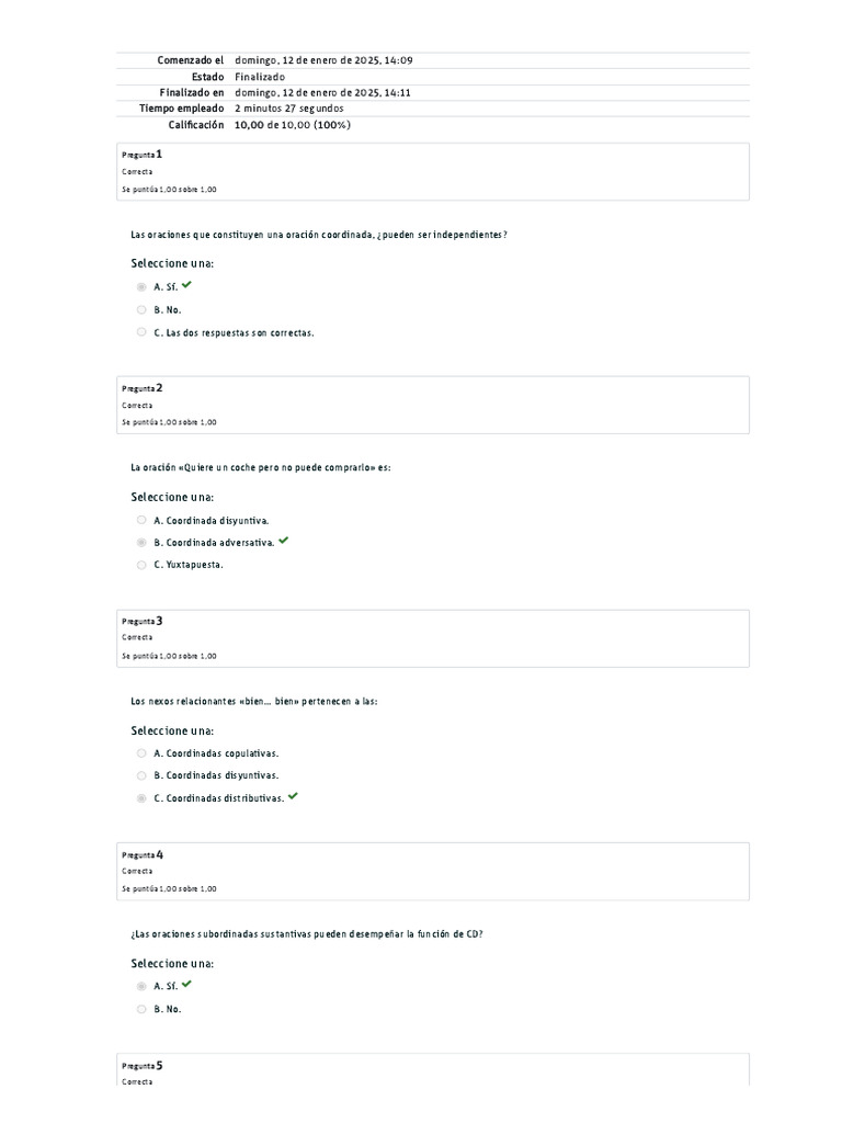 Test Tema 10 - Didáctica de La Gramática Española | PDF | Oración ...