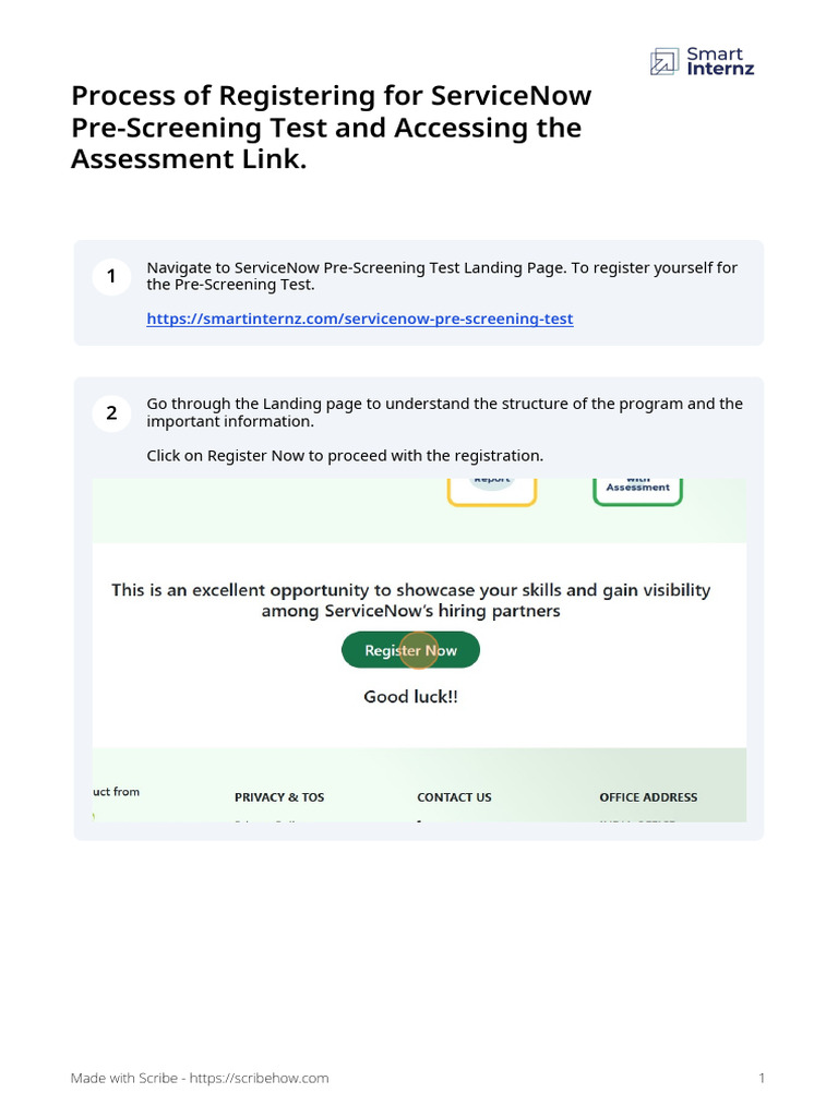 Process of Booking Slot & Registration For ServiceNow Pre-Screening ...