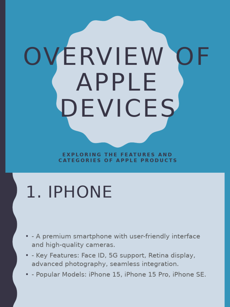 Overview of Apple Devices and Features | PDF | I Pad | Apple Inc.