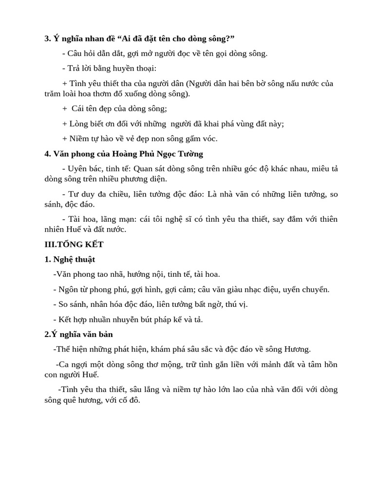 Ai Đã Đặt Tên Cho Dòng Sông | PDF