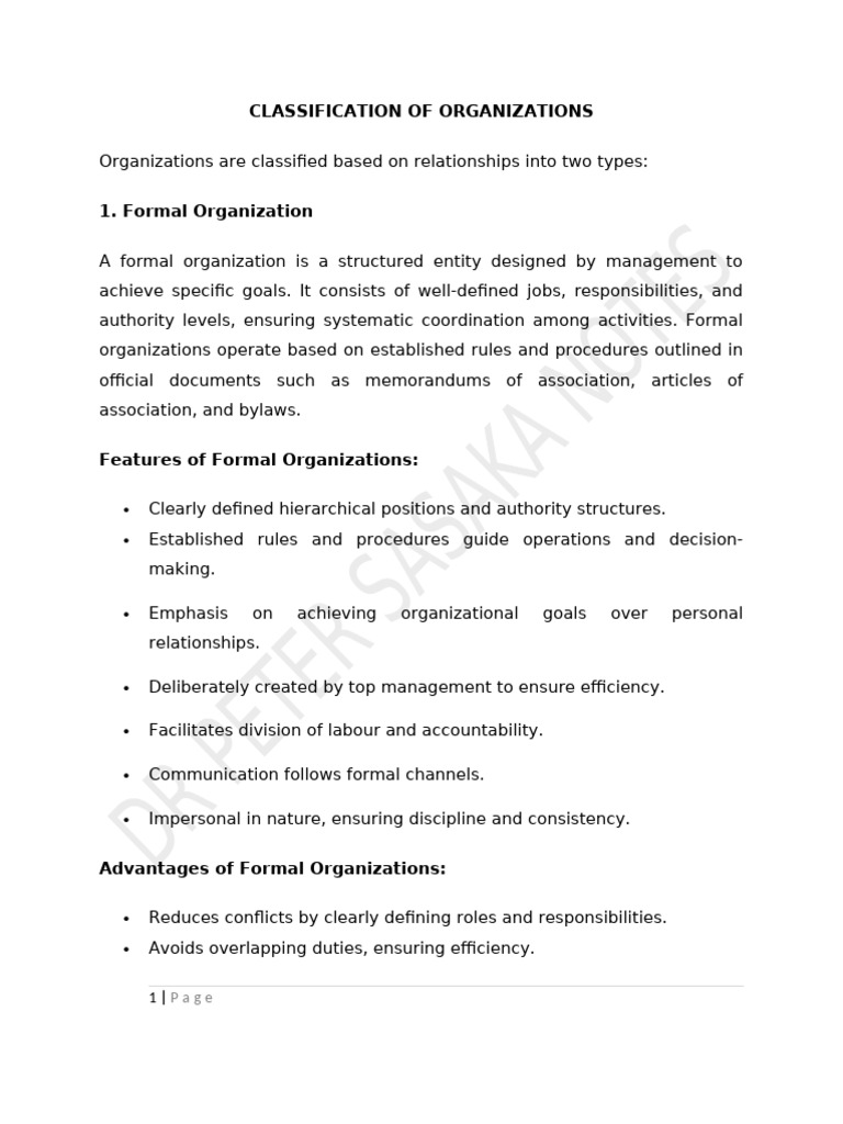 OTB NOTES NFormal and Informal Organization Y2s2 | PDF | Organizational ...