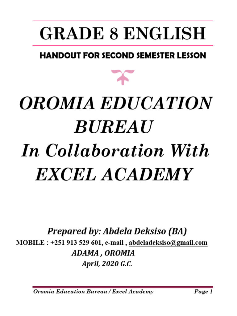 Grade 8 English Homeschooling Guide | PDF | Grammatical Tense | Verb